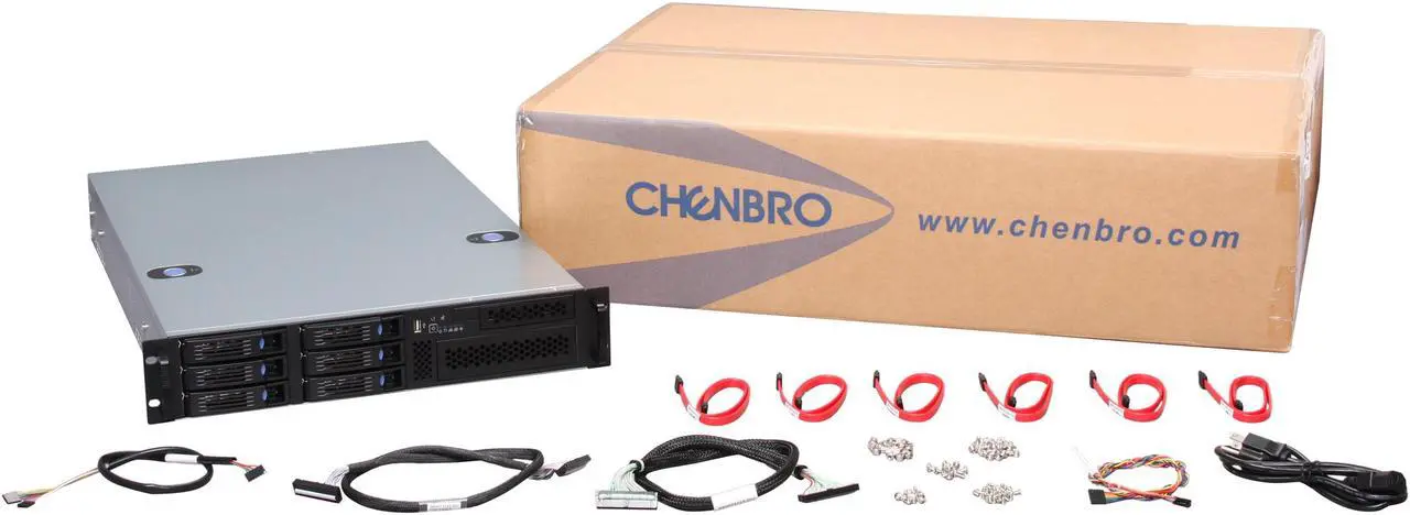 Chenbro Case RM21706T-510L 2U DP with Low Profile Rear Window, 6 x ...