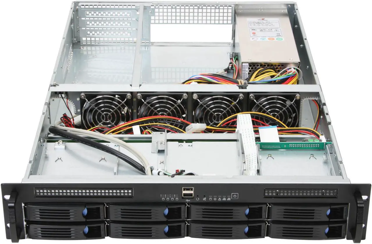 Chenbro Case RM21508T-510 2U DP, with 8 x H/S HDDs, SAS/SATA BP, Zippy ...