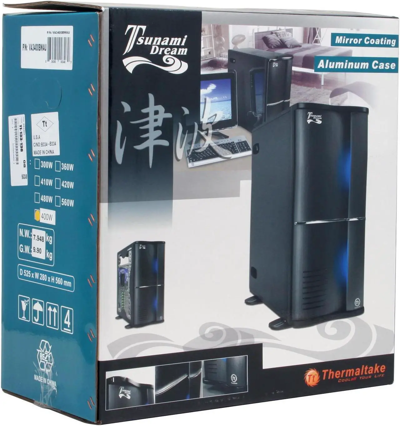 Thermaltake Tsunami VA3400BWA Black- Mirror Coating Computer Case ...