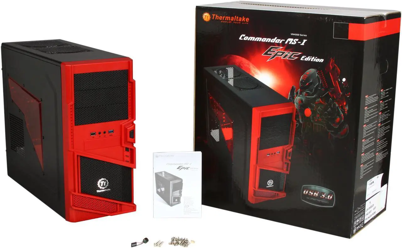 Thermaltake Commander MS-I Epic Edition Black / Red Computer Case ...