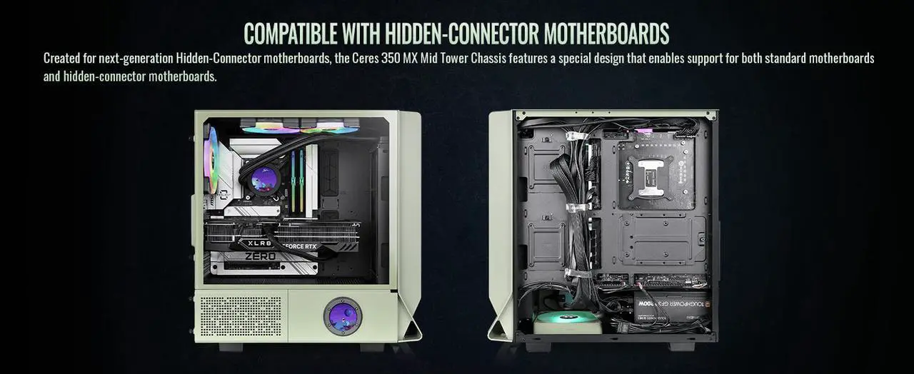 Thermaltake Ceres 350 MX Matcha Green Mid Tower ATX Case; 3 Pre ...