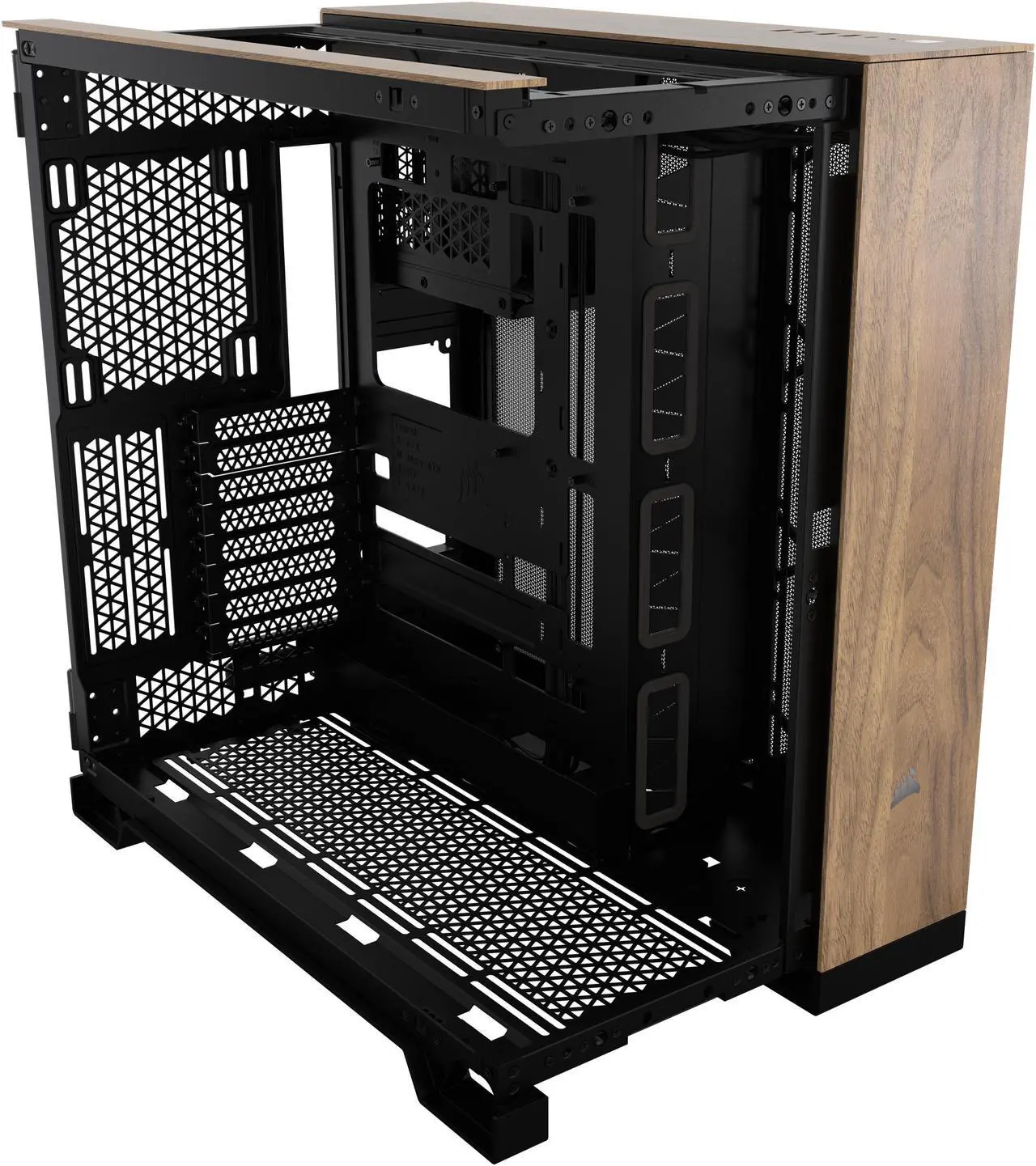 CORSAIR 6500X Mid-Tower Dual Chamber PC Case, Black/Walnut, CC-9011282 ...