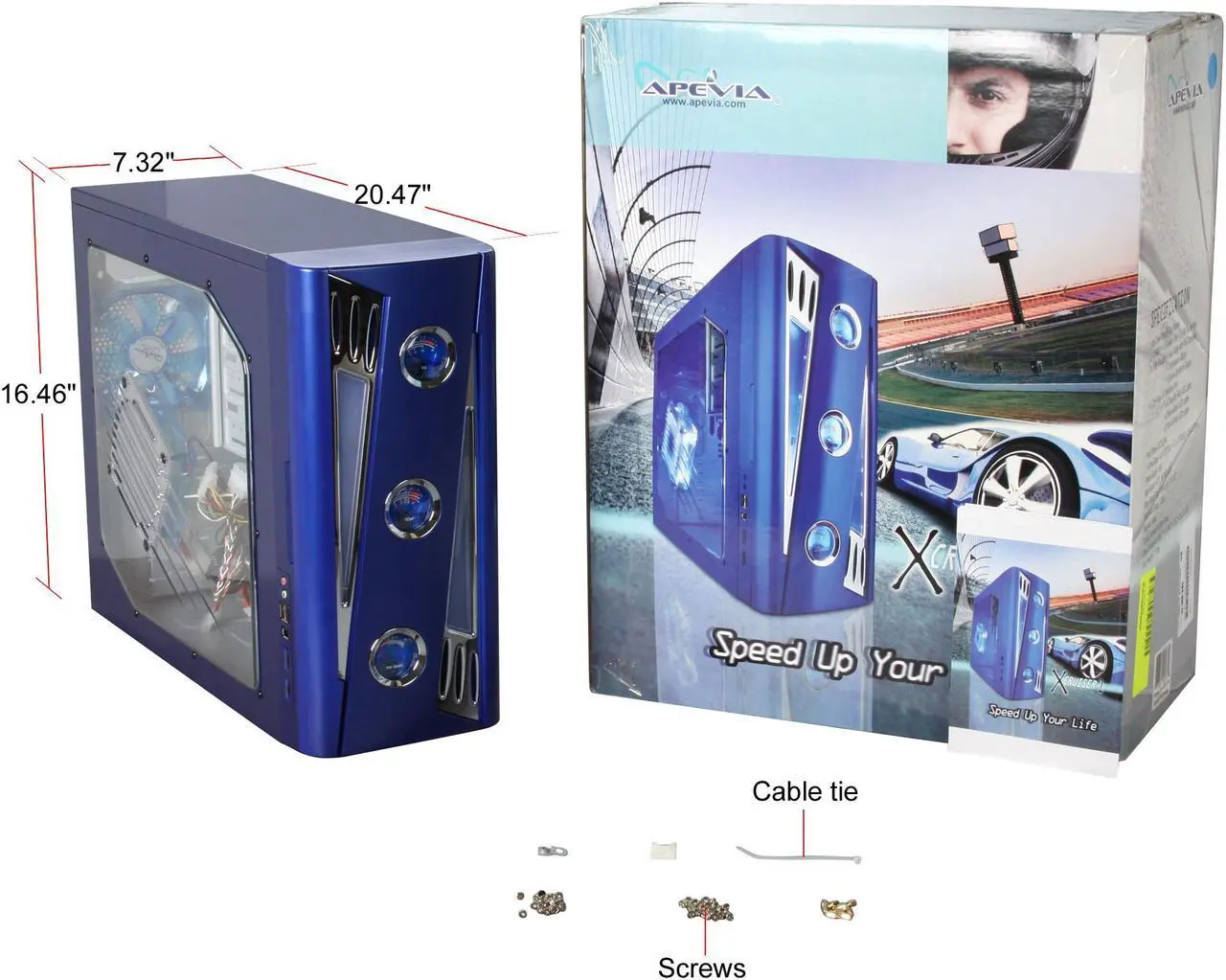 APEVIA X-CRUISER2-BL Blue Computer Case - Newegg.com