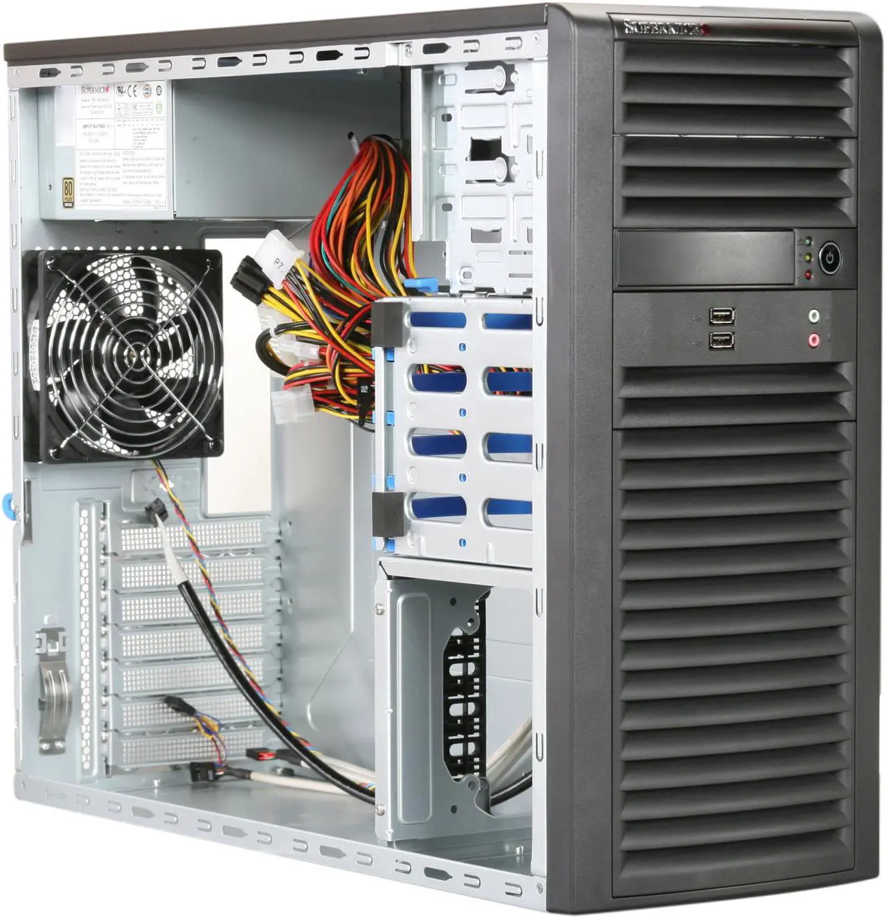 SUPERMICRO SuperChassis CSE-732D2-500B Black Pedestal Server Chassis ...