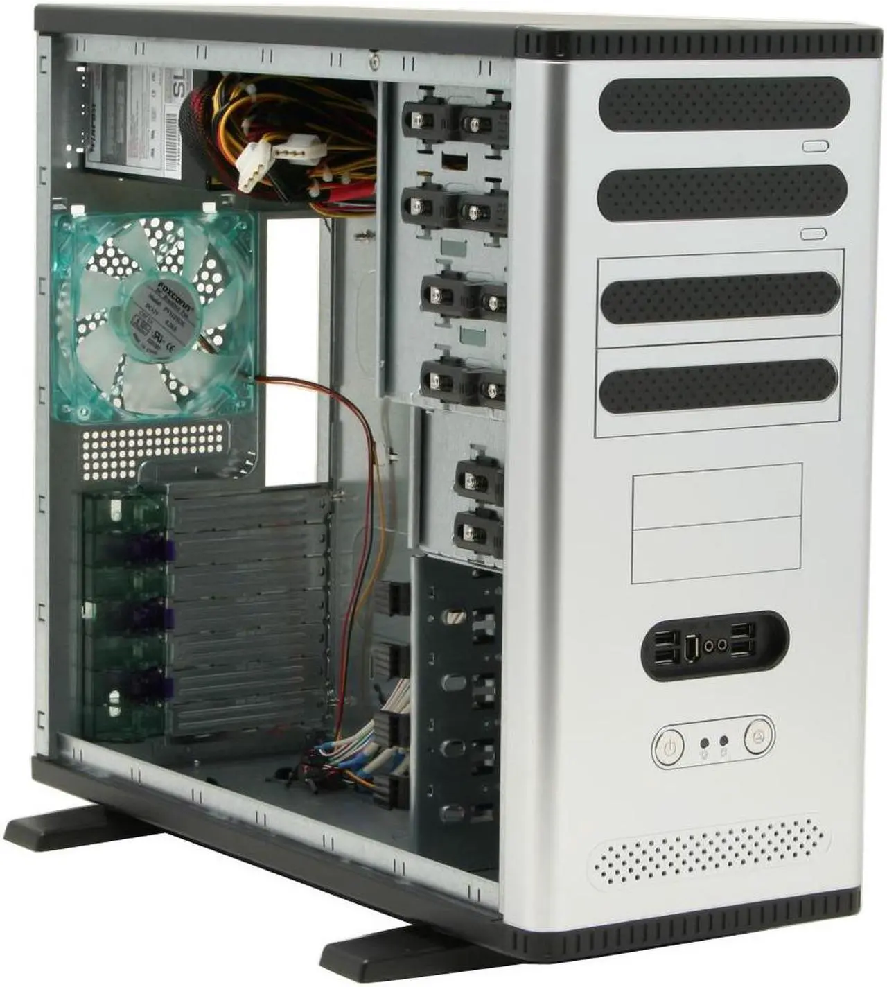 Foxconn TPS-544+FA550 Black+Light Silver 0.8mm SGCC ATX Mid Tower ...