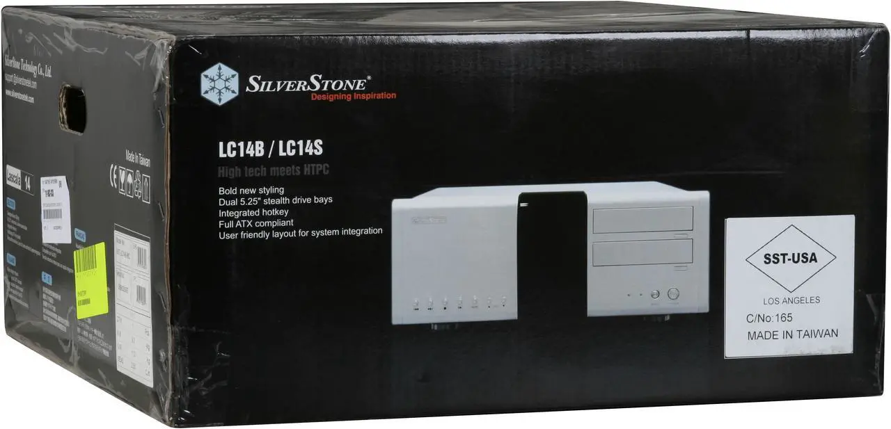 SILVERSTONE Black Lascala Series LC14B-MC ATX Media Center / HTPC Case ...