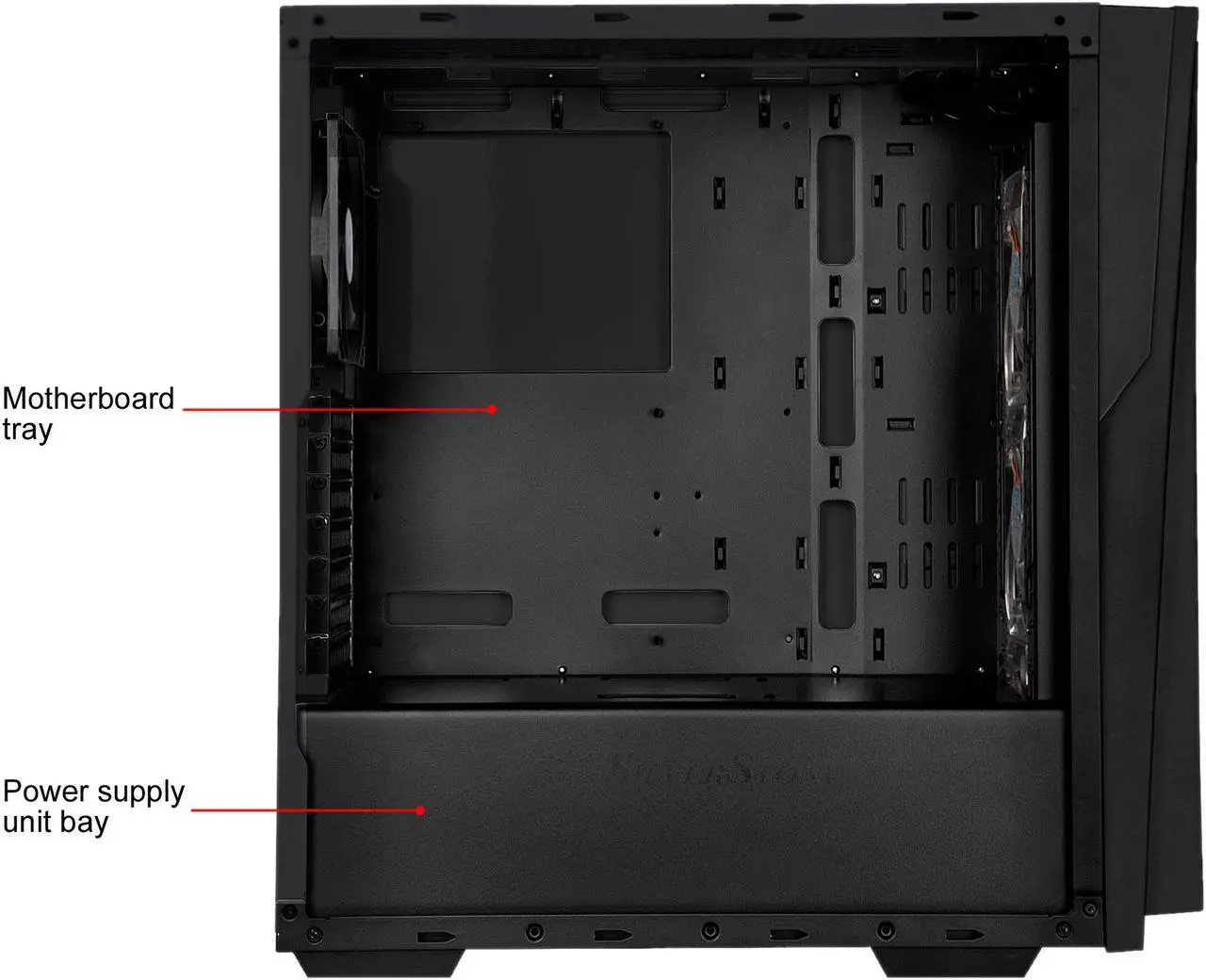 SilverStone Redline Series SST-RL06BR-PRO Black with Red Trim + LED Fan ...