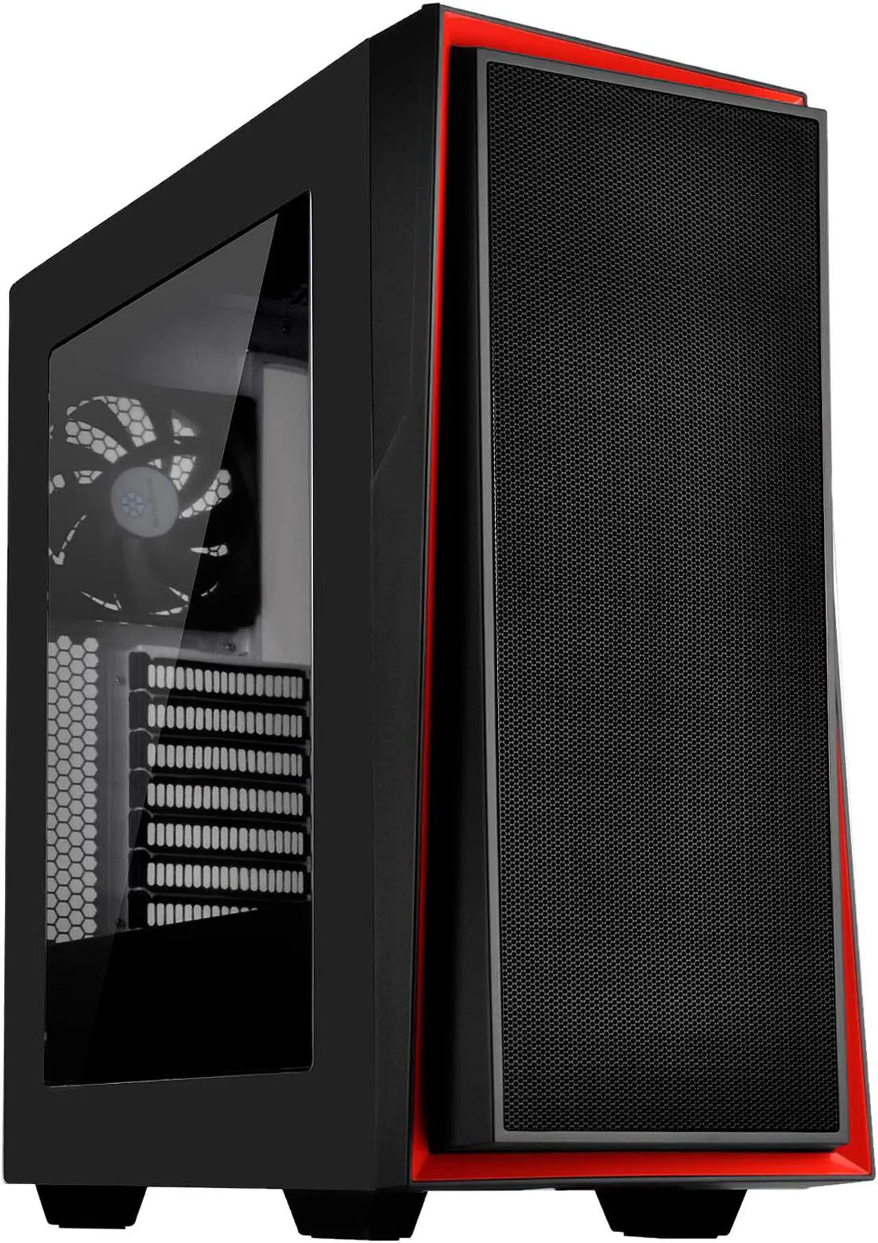 SilverStone Redline Series SST-RL06BR-W Black with Red Trim Computer ...