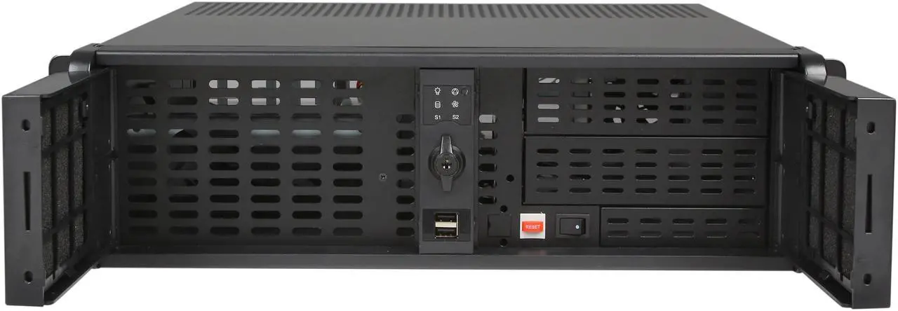 iStarUSA 3U Stylish Zinc-Coated Steel Rackmount Server Chassis Front ...