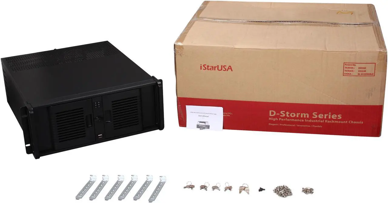 iStarUSA D407P-4DE1BK 4U Rackmount Compact Stylish Trayless Server Case ...