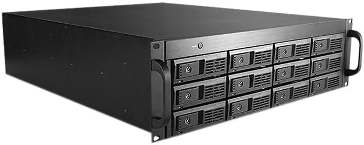 iStarUSA M-3120-JB Black 3U Rackmount 3.5" 12-Bay Trayless JBOD Storage ...
