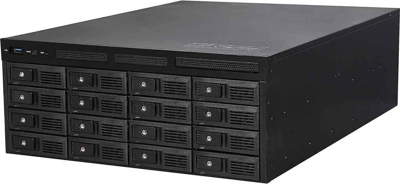 iStarUSA M-4160-ATX Black 4U Rackmount 3.5" 16-Bay Trayless Storage ...