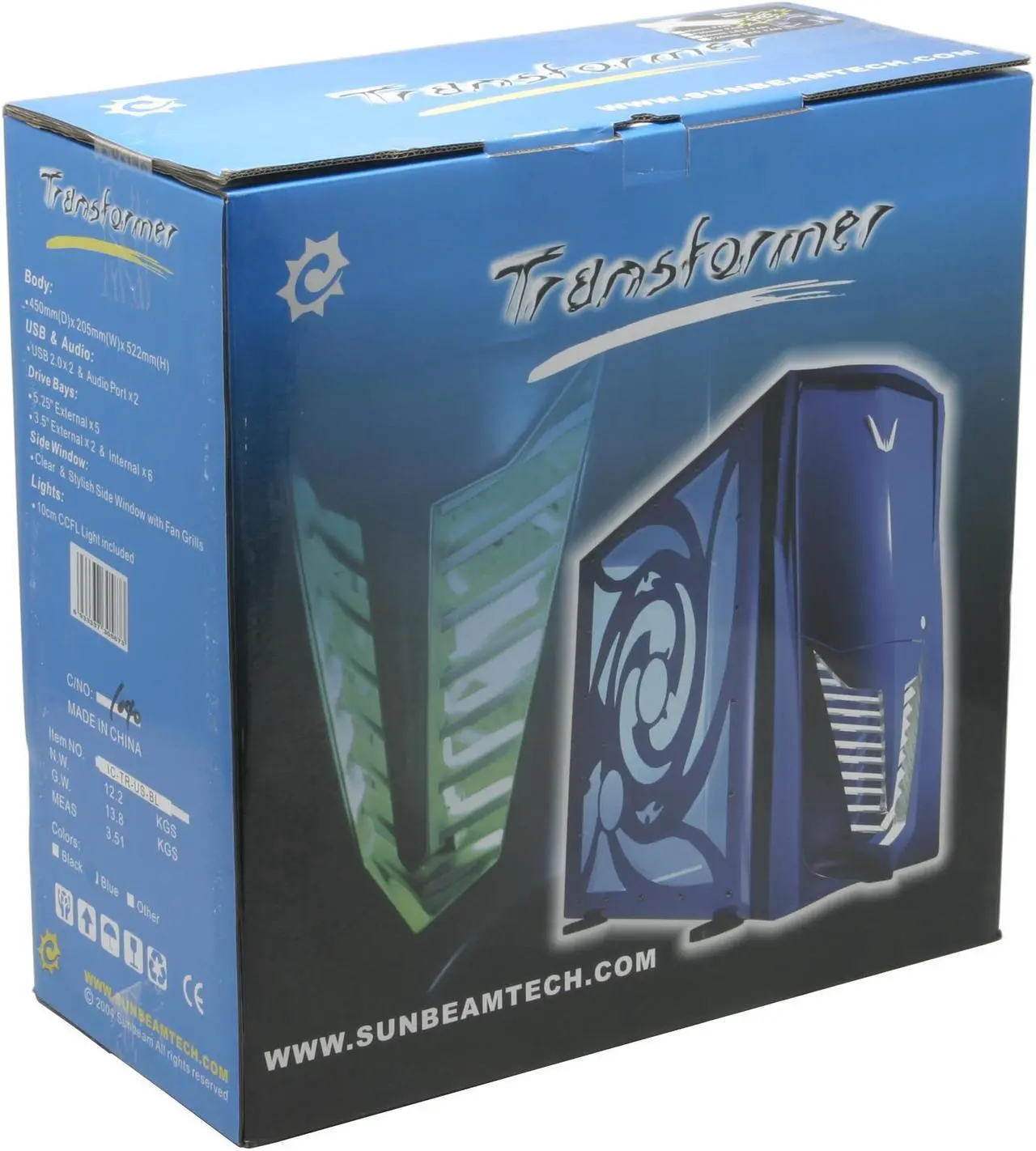 Sunbeam Transformer IC-TR-US-BL Blue Computer Case - Newegg.com