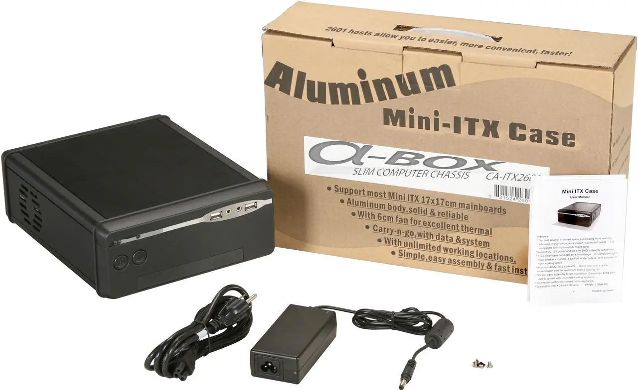 Athena Power CA-ITX2601 Black Slim Computer Case - Newegg.com