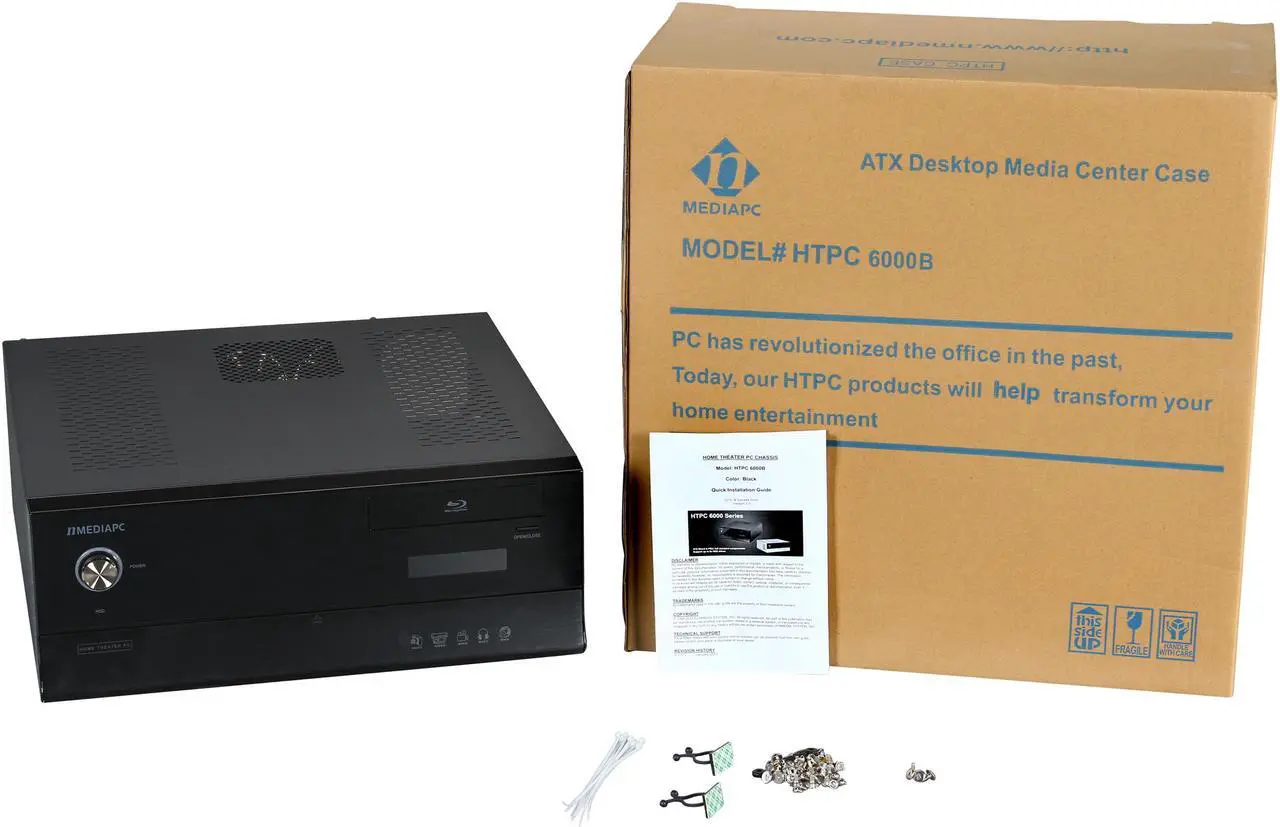 nMEDIAPC Black Aluminum/Acrylic/Steel 6000B ATX Media Center/HTPC Case ...