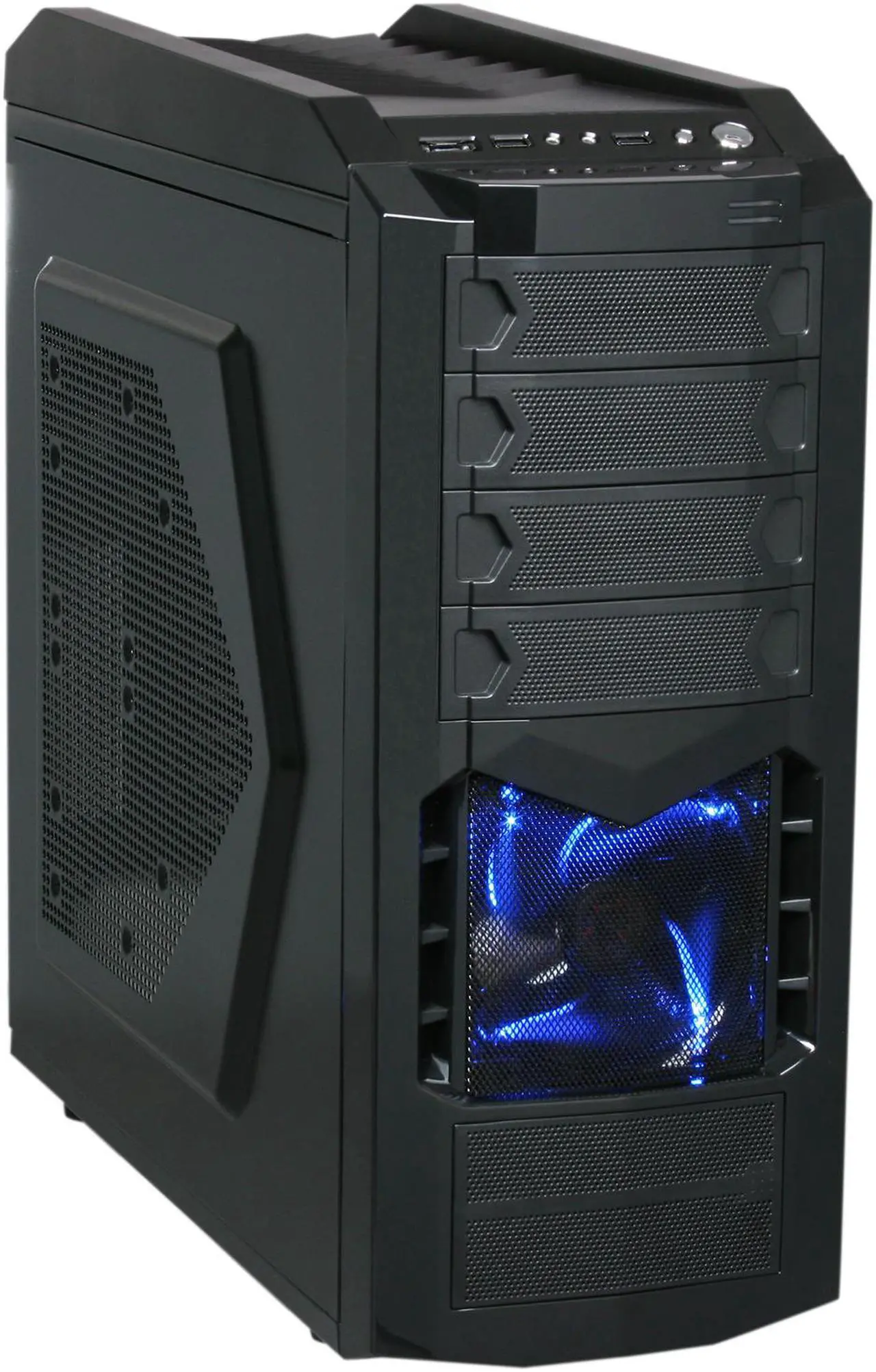 XION Predator Gaming Series AXP 970-001BK Mid Tower PC Case w/ Hot-Swap ...