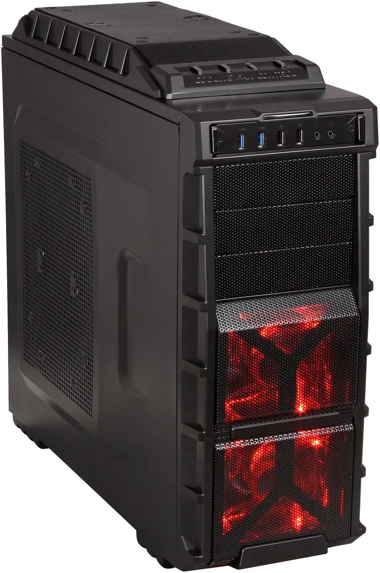 XION Gaming Series XON-980-BK Black with RED LED Light Computer Case ...