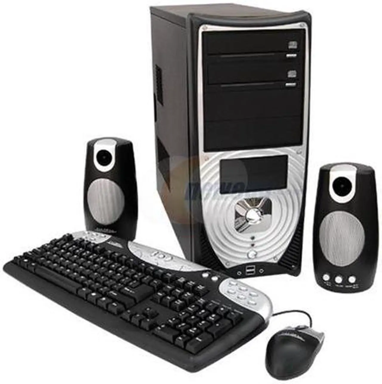 ATRIX COLORS-it CSCI-L8013-C43C BLACK/SILVER Computer Case 4in1 Combo ...
