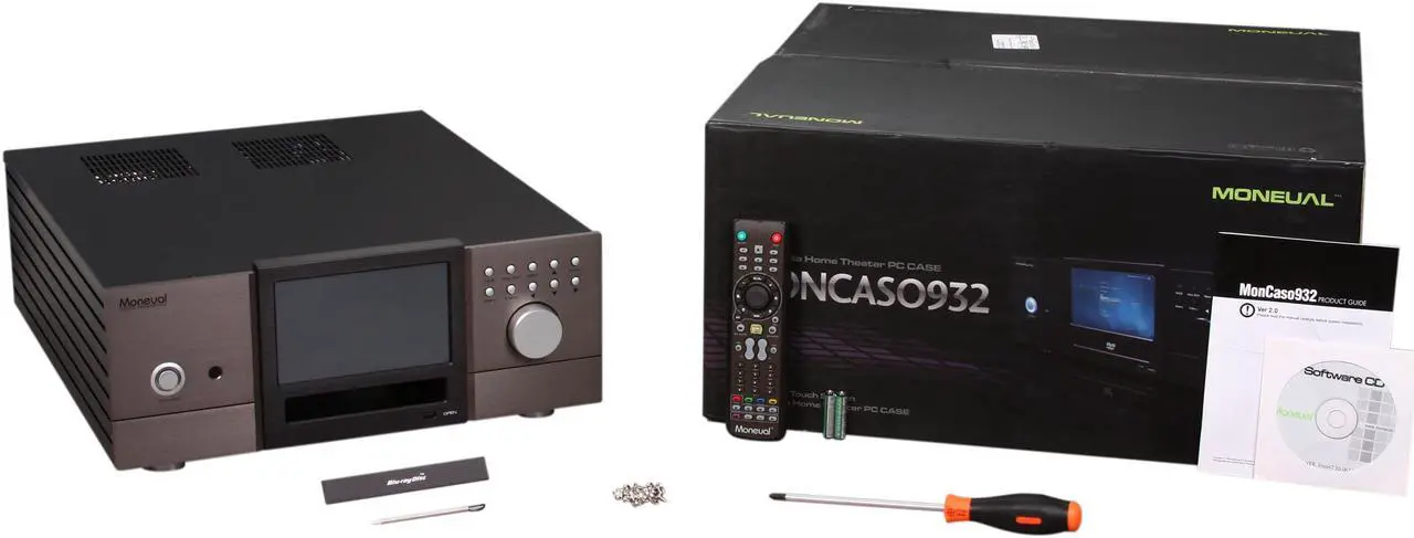 Moneual Black / Silver MonCaso 932LT ATX Media Center / HTPC Case ...