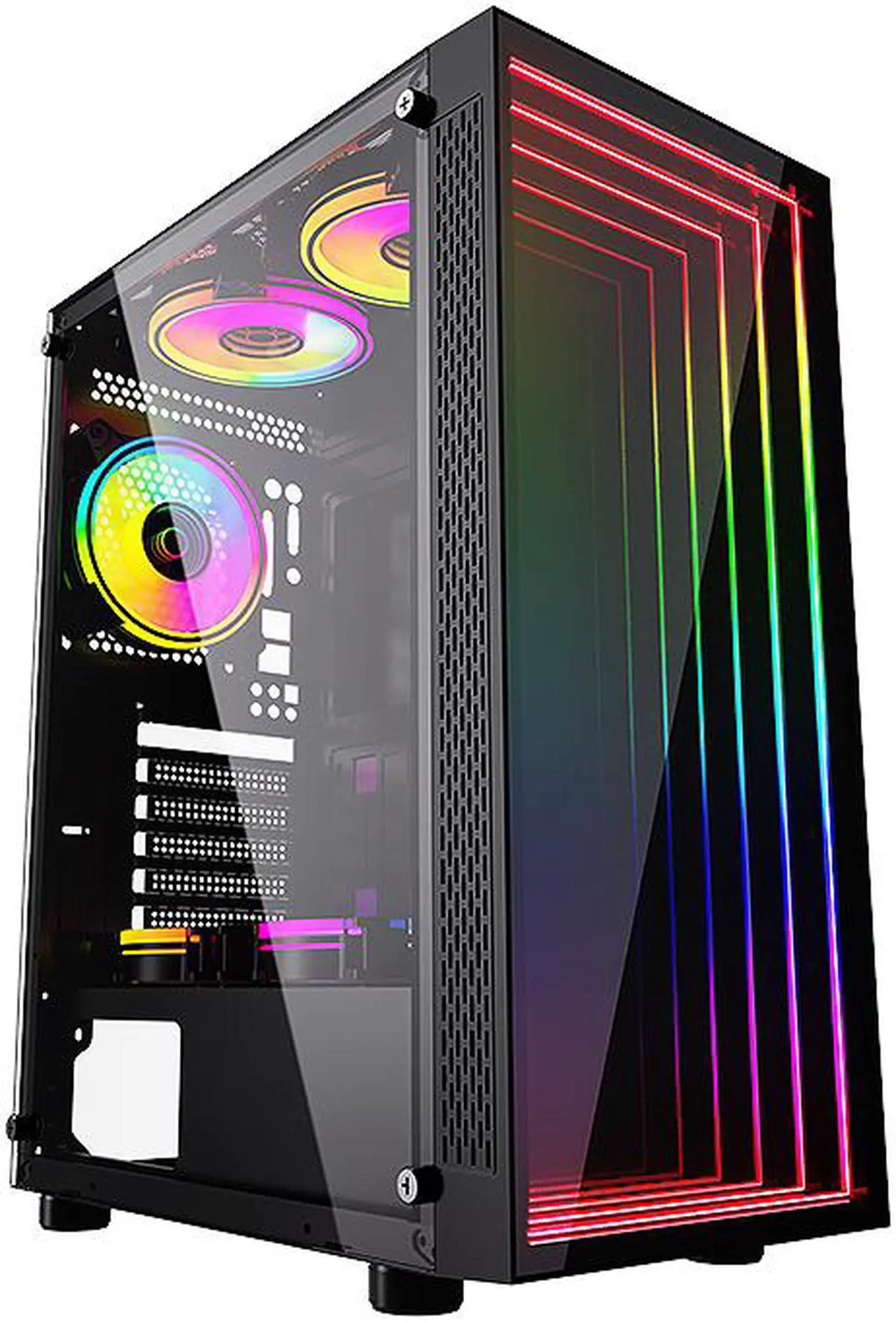 Bgears B-Optillusion Mid Tower ATX Glass Mirror LED Black Optical ...
