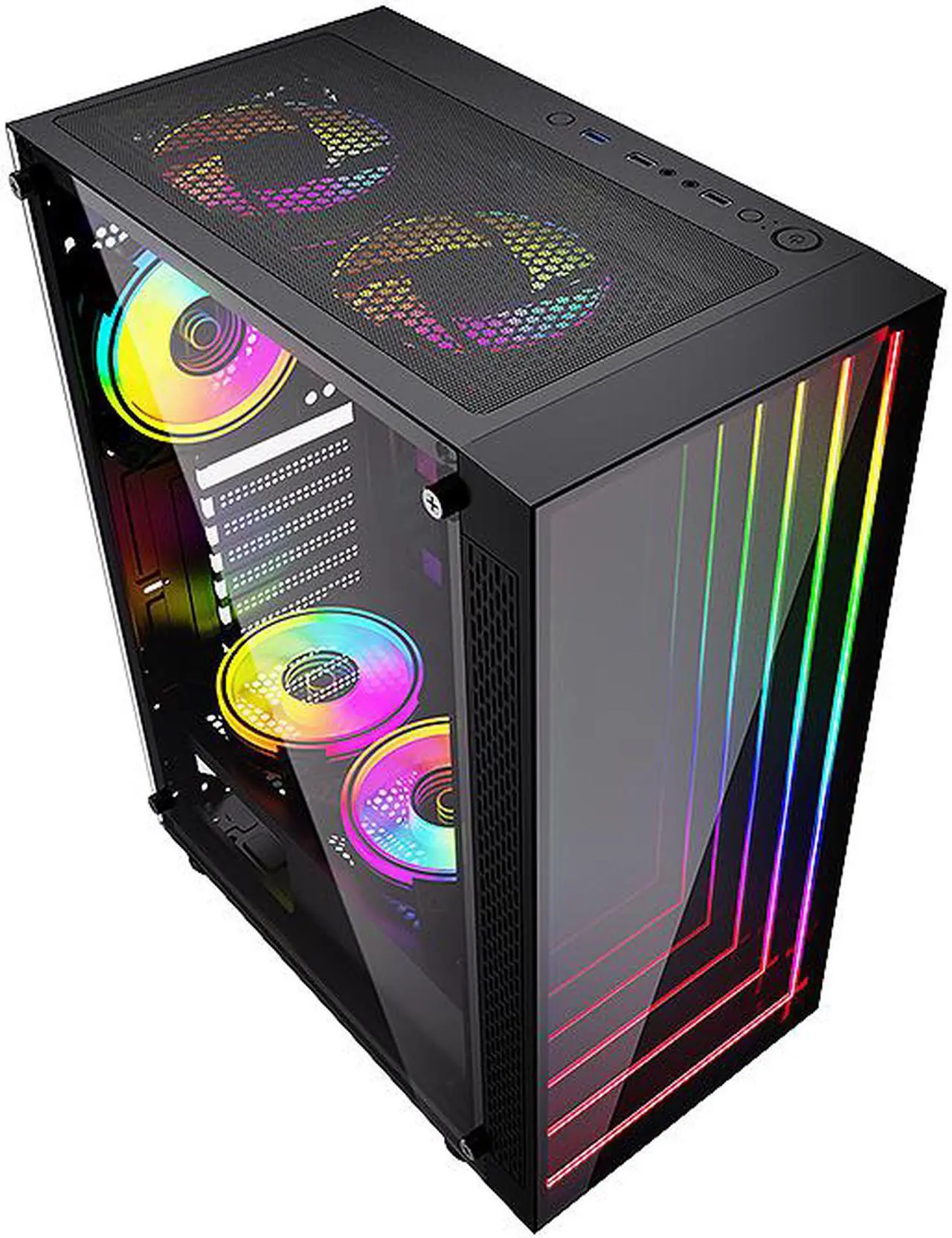 Bgears B-Optillusion Mid Tower ATX Glass Mirror LED Black Optical ...