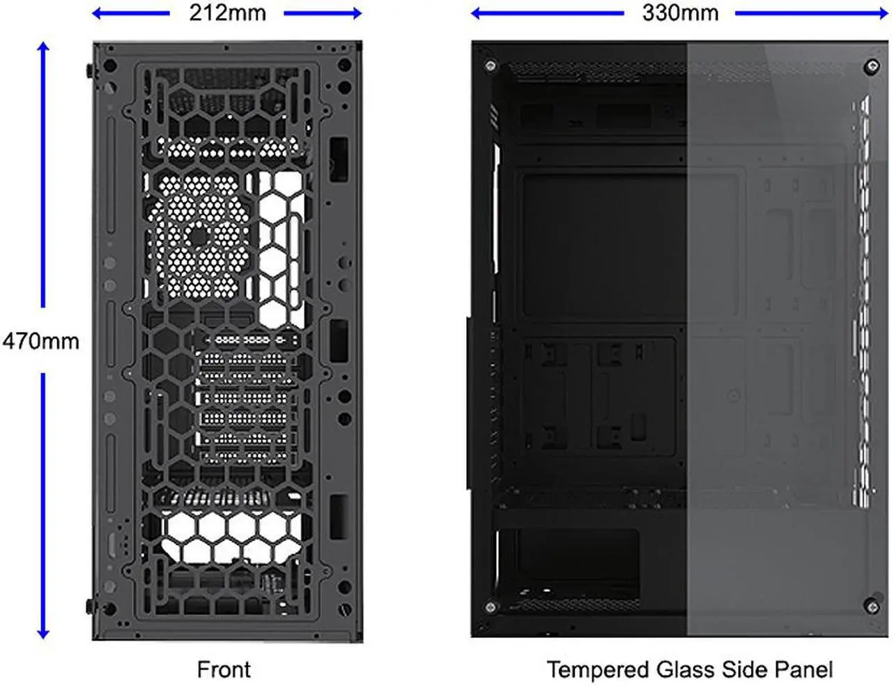 Bgears B-Optillusion Mid Tower ATX Glass Mirror LED Black Optical ...