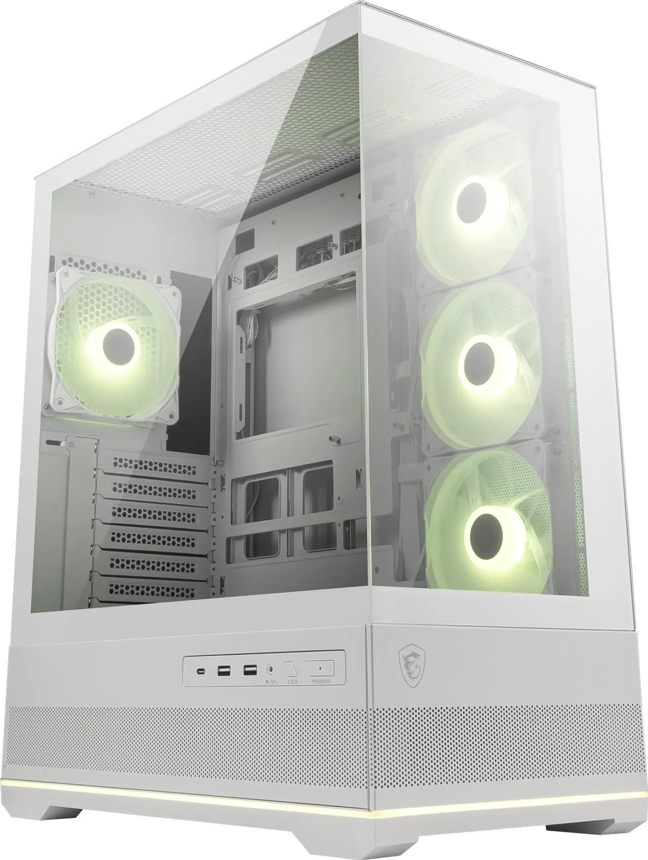 MSI MAG PANO 110R PZ White - Mid-Tower Gaming PC Case - Tempered Glass Side Panel - 4 x 120mm ...