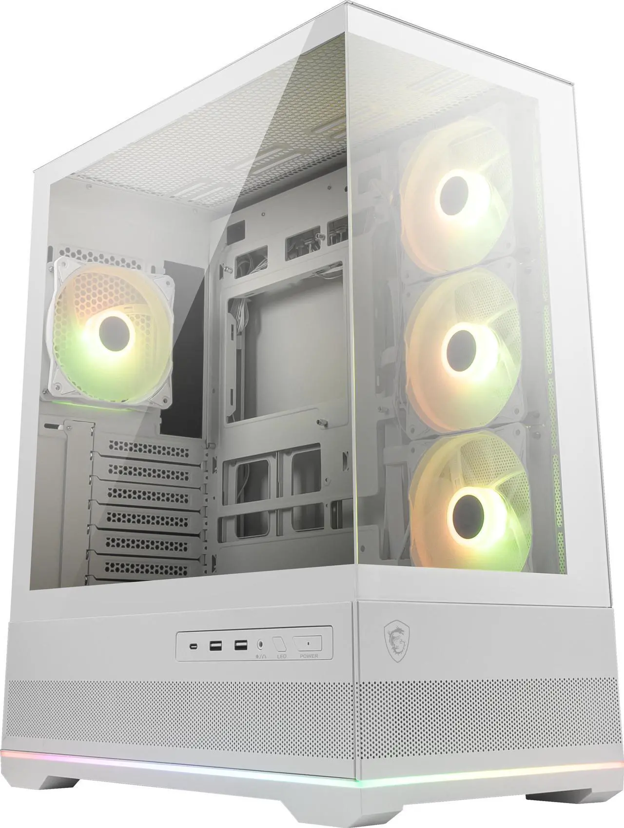 MSI MAG PANO 110R PZ White - Mid-Tower Gaming PC Case - Tempered Glass ...