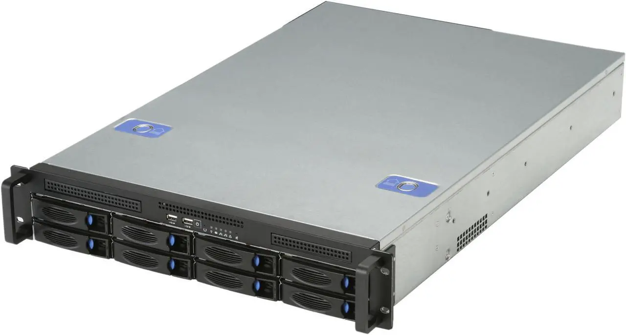 Habey ESC-2081C 2U Rackmount Server Chassis w/ 8 x 3.5" Hot-swap SAS ...