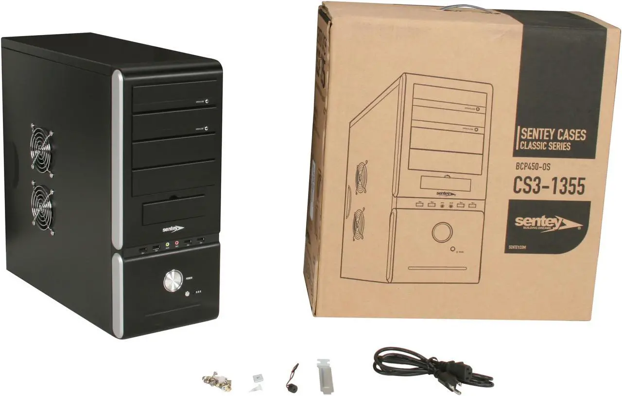 Sentey Classic Series CS1-1355 Mid Tower Case 450w 2x Fan/ 4 x USB ...