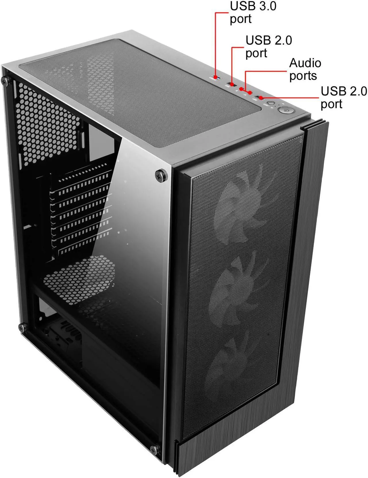 DIYPC Shadow-H3-ARGB Black Steel ATX Mid Tower Computer Case - Newegg.com