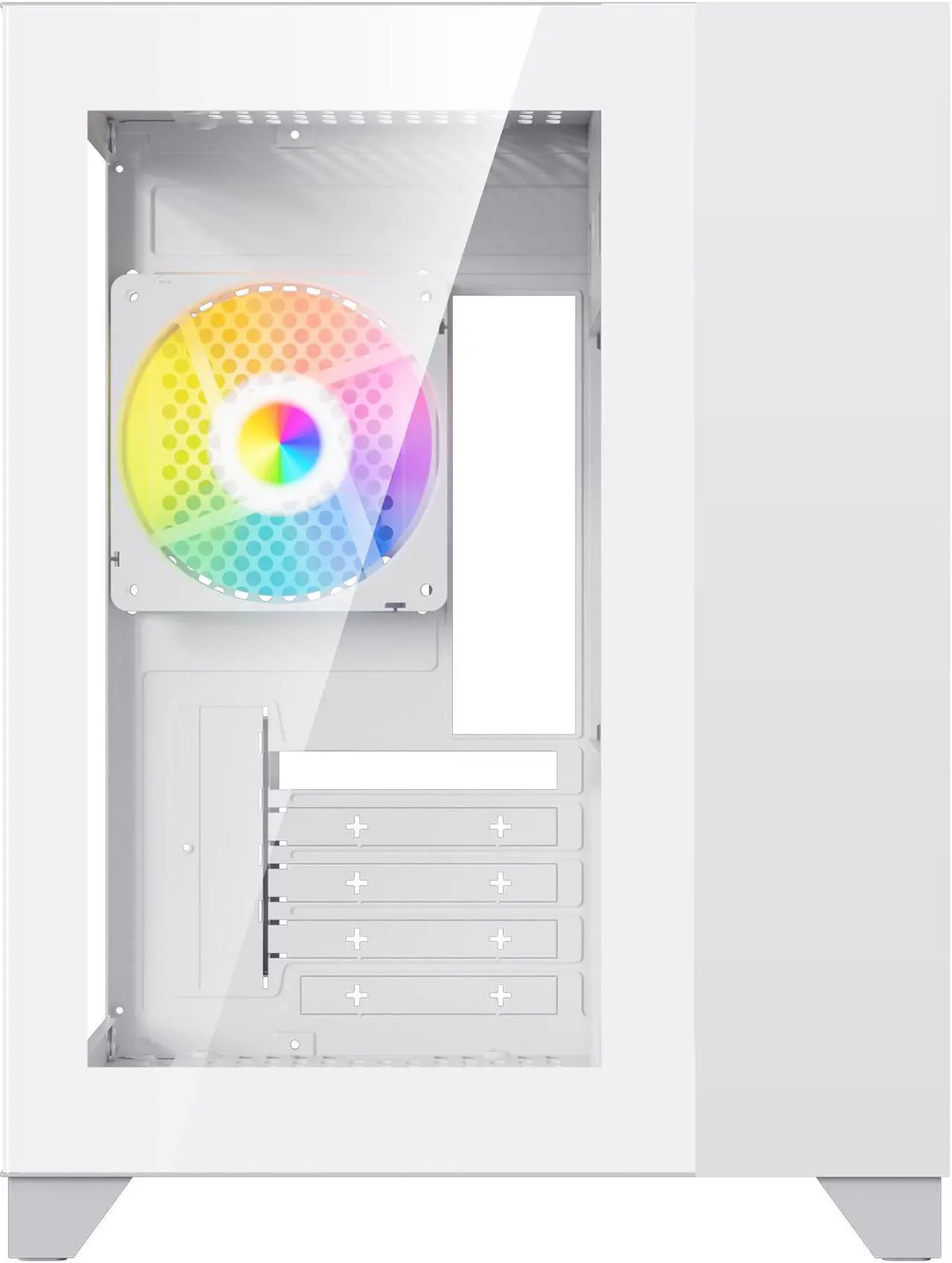 Open Box: DIYPC ARGB-Q3-W White USB3.0 Tempered Glass Micro ATX Gaming ...