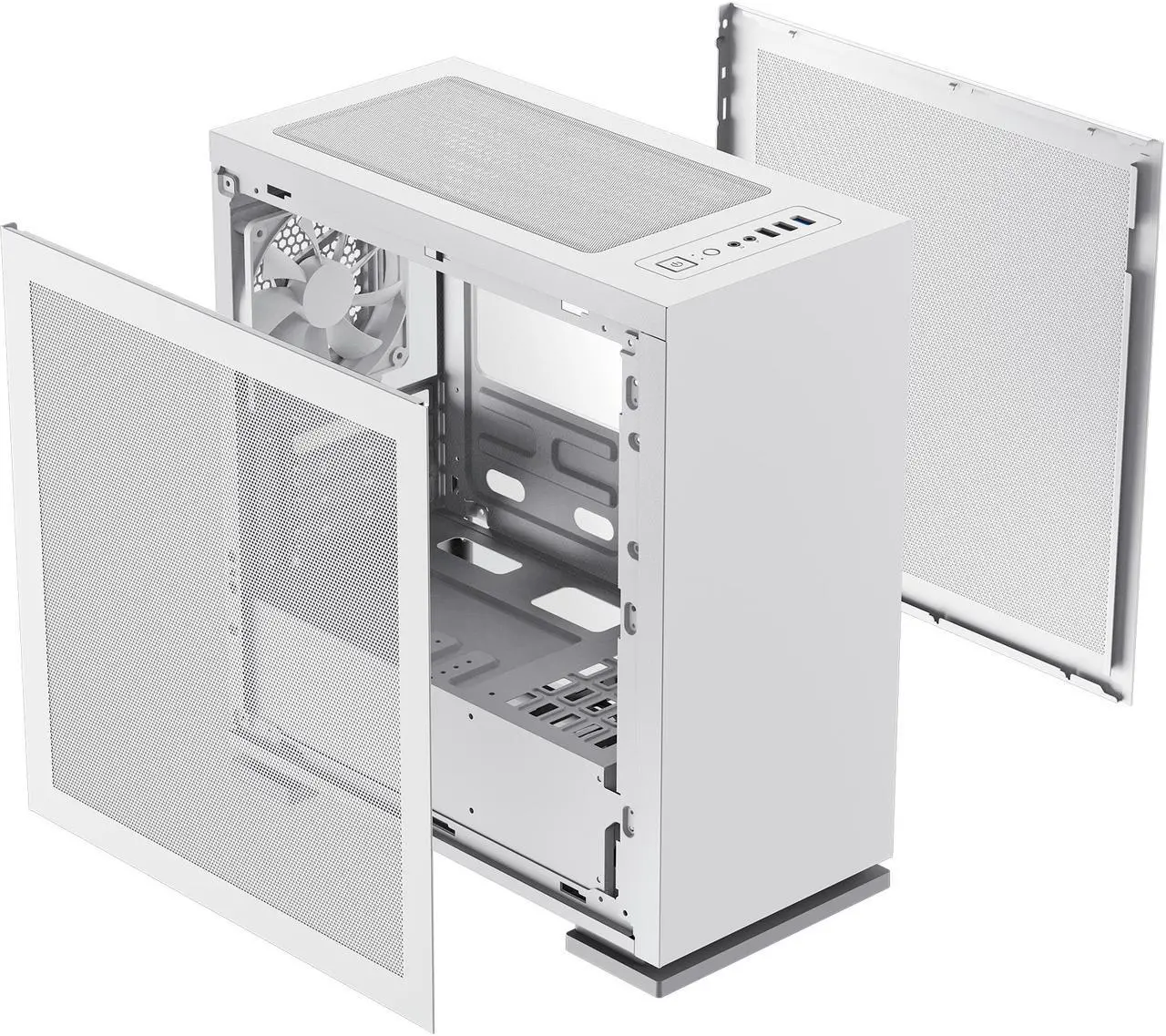 Open Box: Gamemax M60 White Steel Micro ATX Tower USB3.0 Computer Case w/ Dual Mesh Side Panels ...