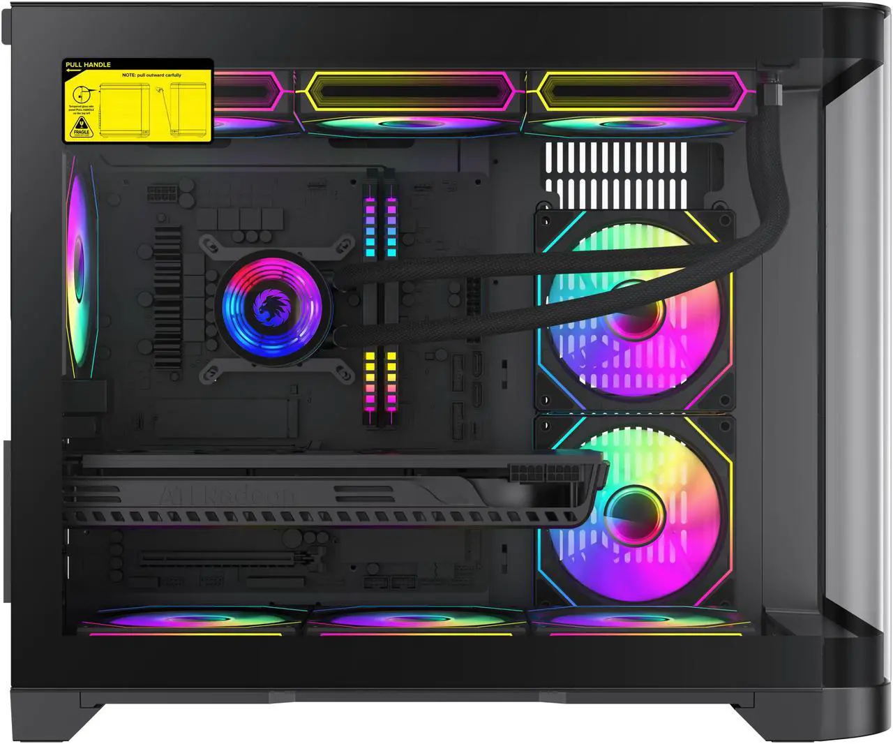 Open Box: GAMEMAX HYPE- M Black Micro -ATX USB3.0 Front Curve Tempered ...