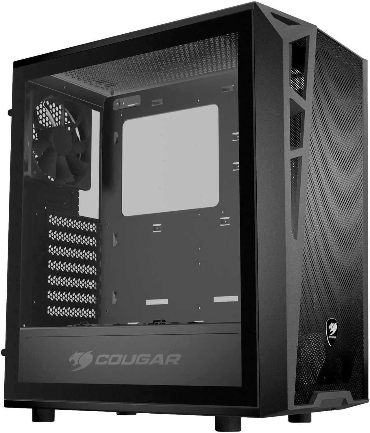 COUGAR Turret Mesh Black Pro-Cooling Compact Gaming Case with Tempered ...