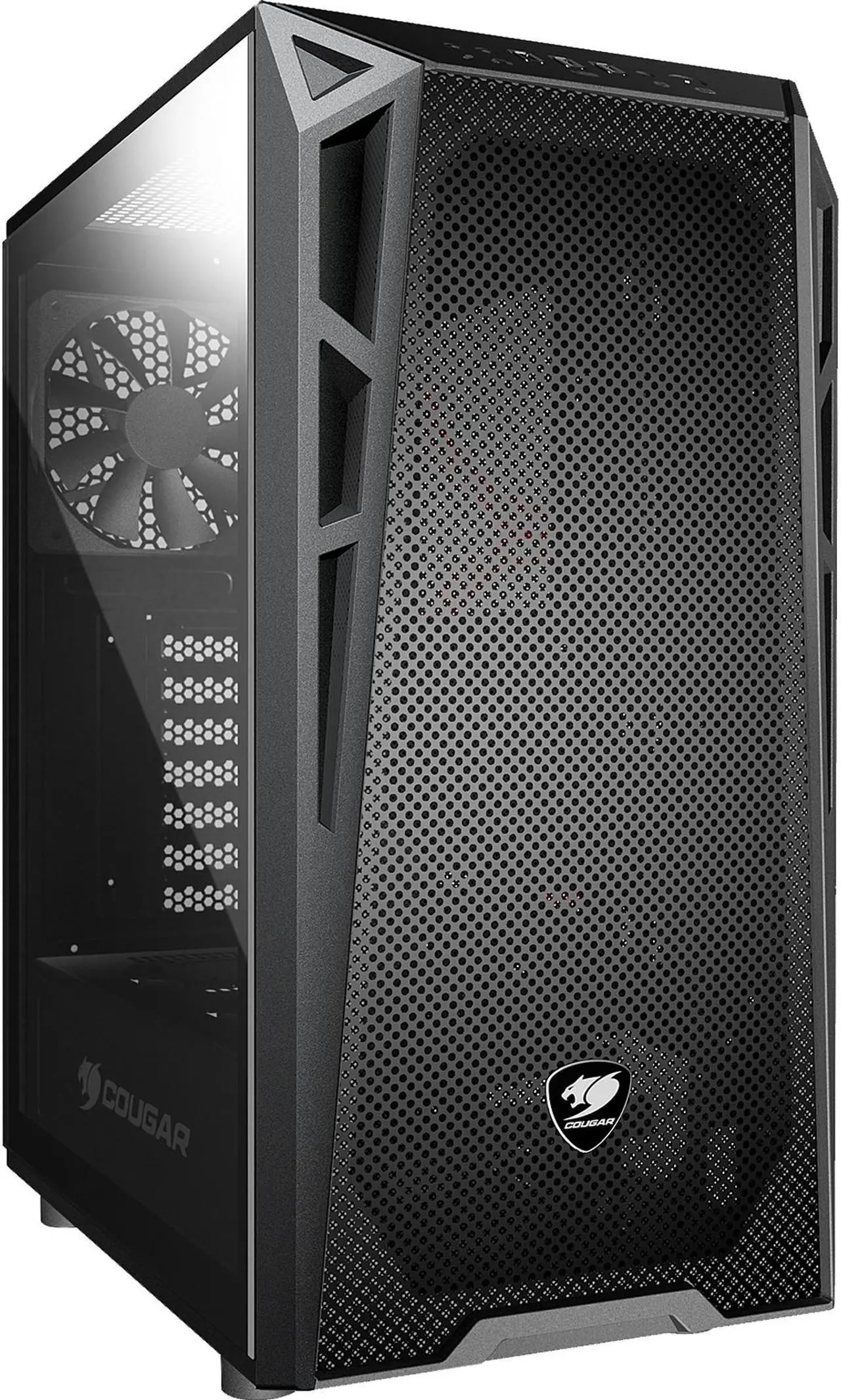 COUGAR Turret Mesh Black Pro-Cooling Compact Gaming Case with Tempered ...