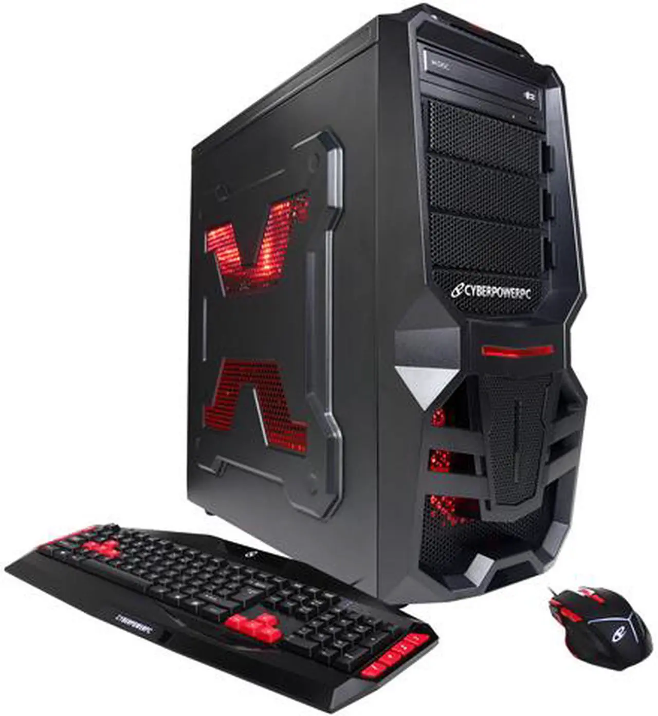 CyberPowerPC CS-450-101 Black / Red X-Prime Mid-Tower Gaming Case ...