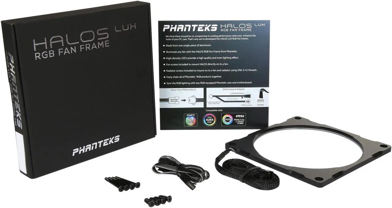Phanteks PH-FF140RGBA Halos Lux RGB Fan Frame – High density LEDs, RGB ...