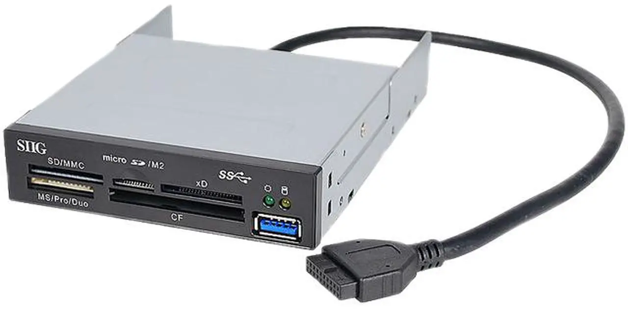 SIIG JU-MR0A11-S1 USB 3.0 Internal Bay Multi Card Reader Panel - Newegg.com