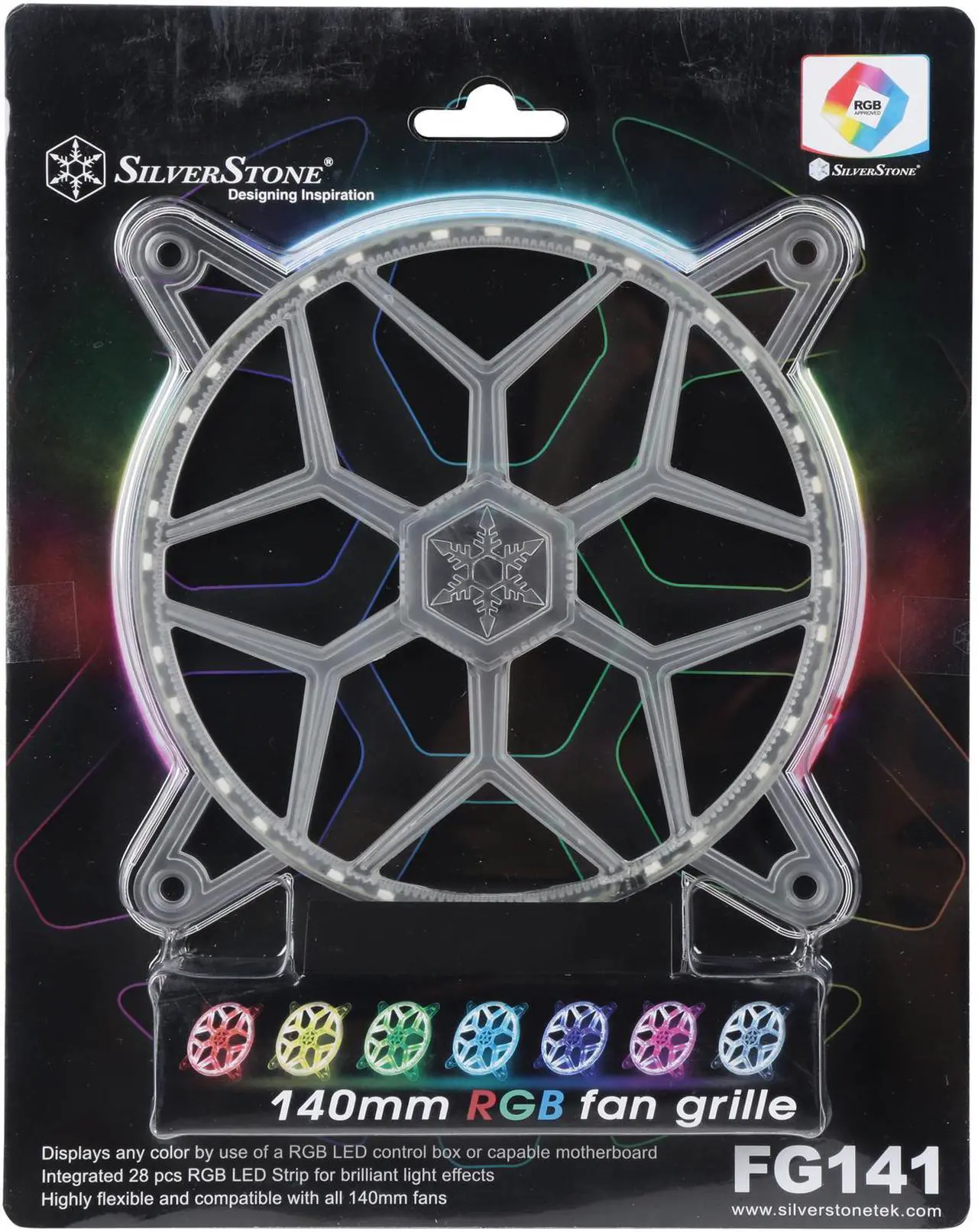Silverstone SST-FG141 140mm Fan Grille with 28 Integrated RGB LEDs ...