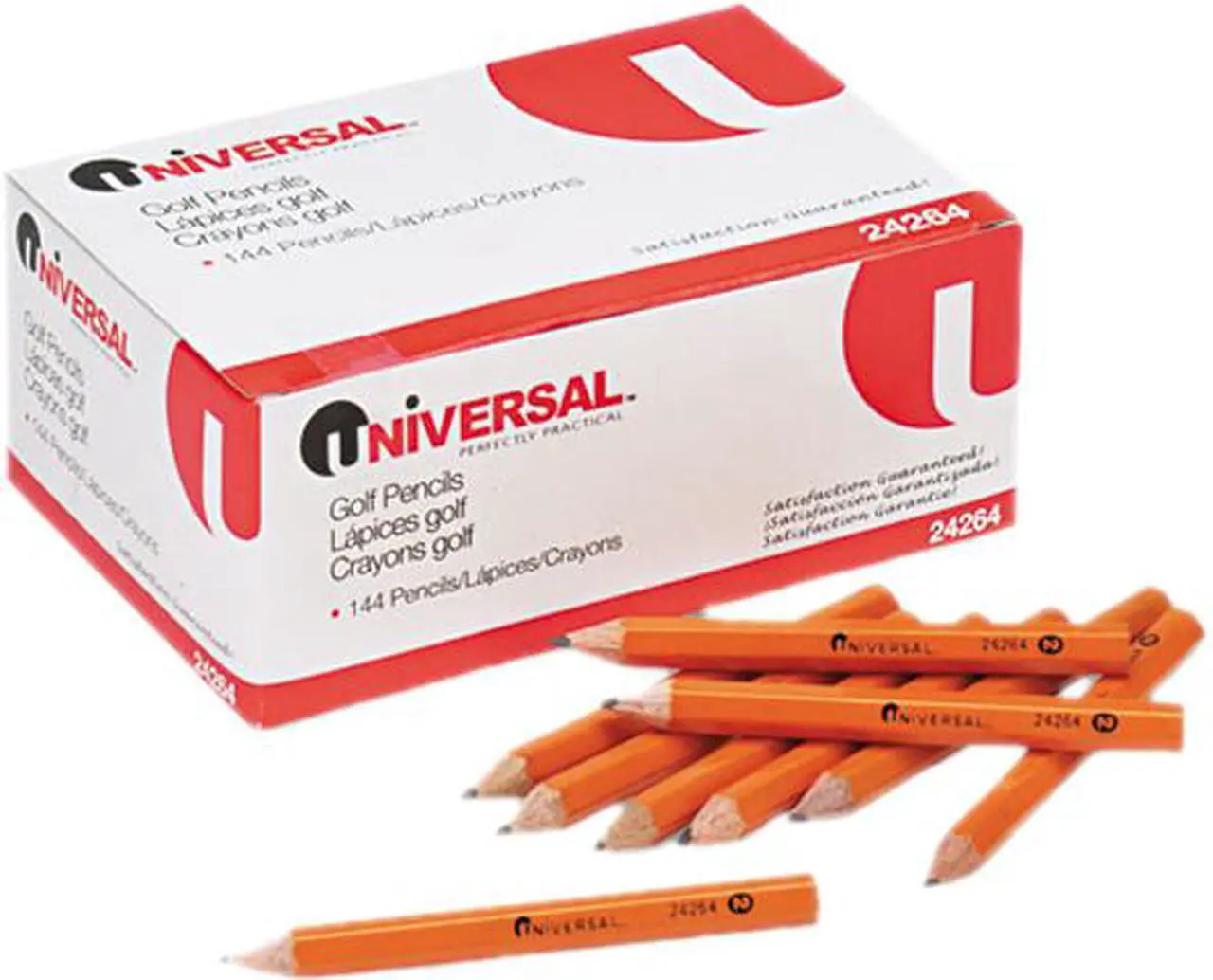 Universal Golf Pencils, HB, Yellow Barrel, 144/Box, BX - UNV24264 ...