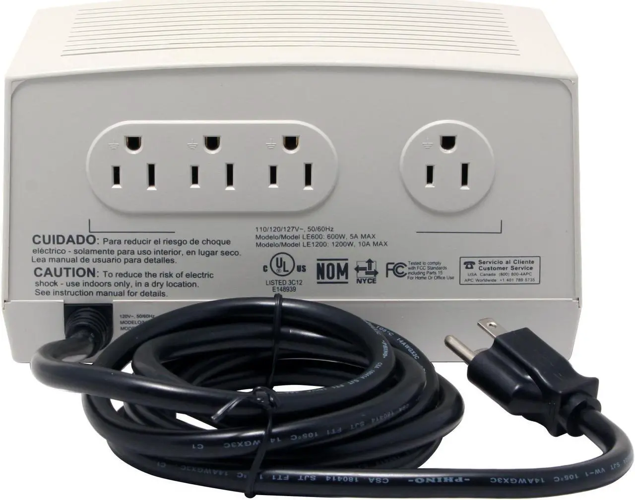 APC LE1200 6.5 Feet 680 Joules 1200VA Automatic Voltage Regulator ...