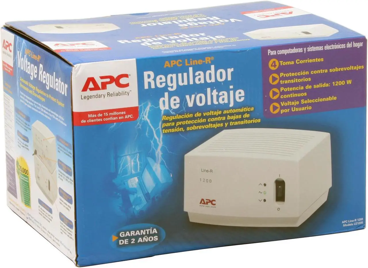 APC LE1200 6.5 Feet 680 Joules 1200VA Automatic Voltage Regulator ...