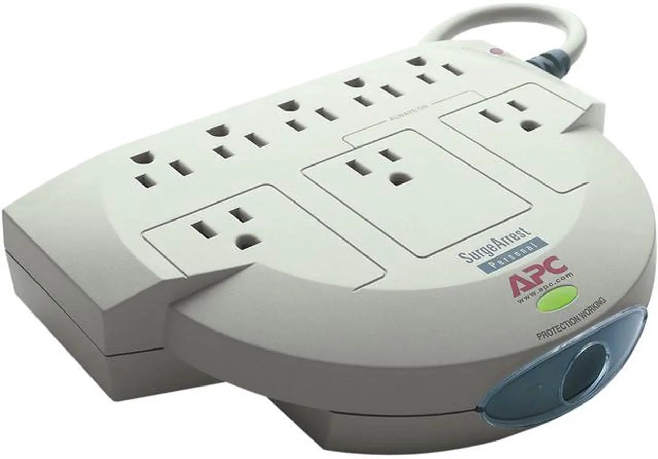 APC PER8T 6 ft. 8 Outlets 240 Joules Personal SurgeArrest Phone Line ...