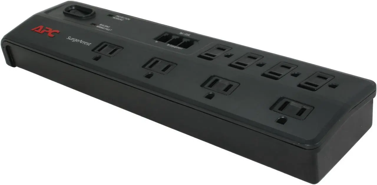 APC P8T3 6 Feet 8 Outlets 1750 Joules Home/Office SurgeArrest 8 Outlets ...