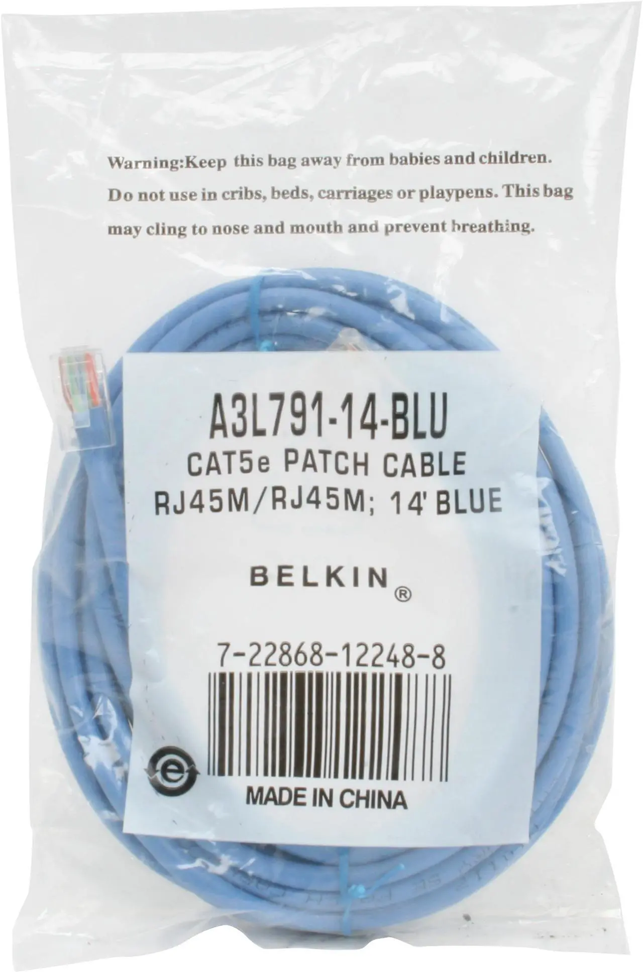 Belkin A3L791-14-BLU 14 ft. Network Cable - Newegg.com