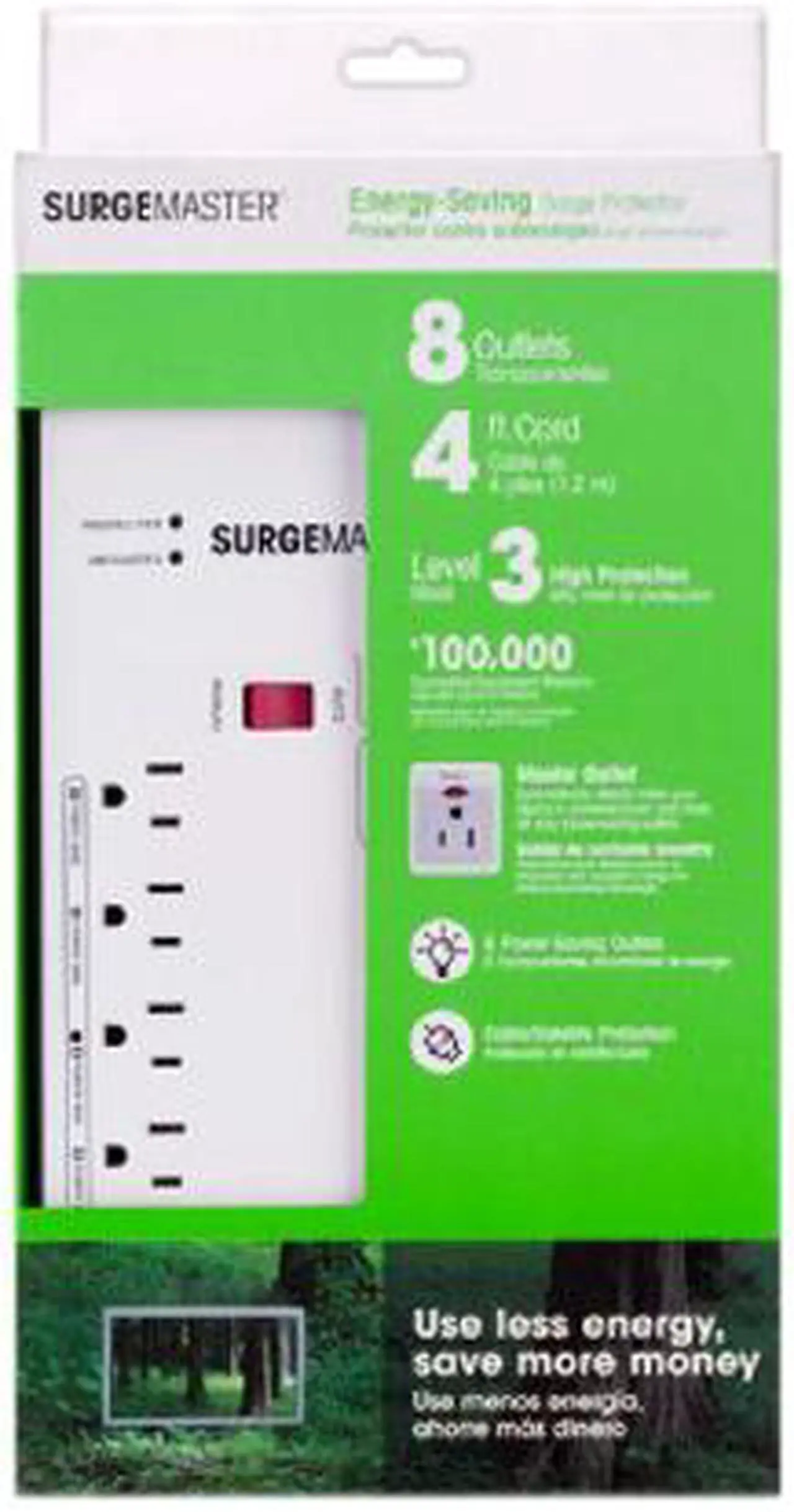 BELKIN BM108030-04-E 4 ft 8 Outlets Surgemaster Energy Saving Surge ...