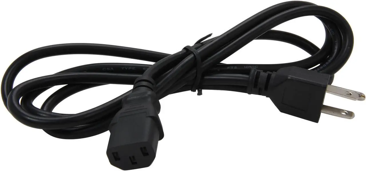 Coboc 6 ft. Power Cable with 3 Conductor PC power (Black) - Newegg.com