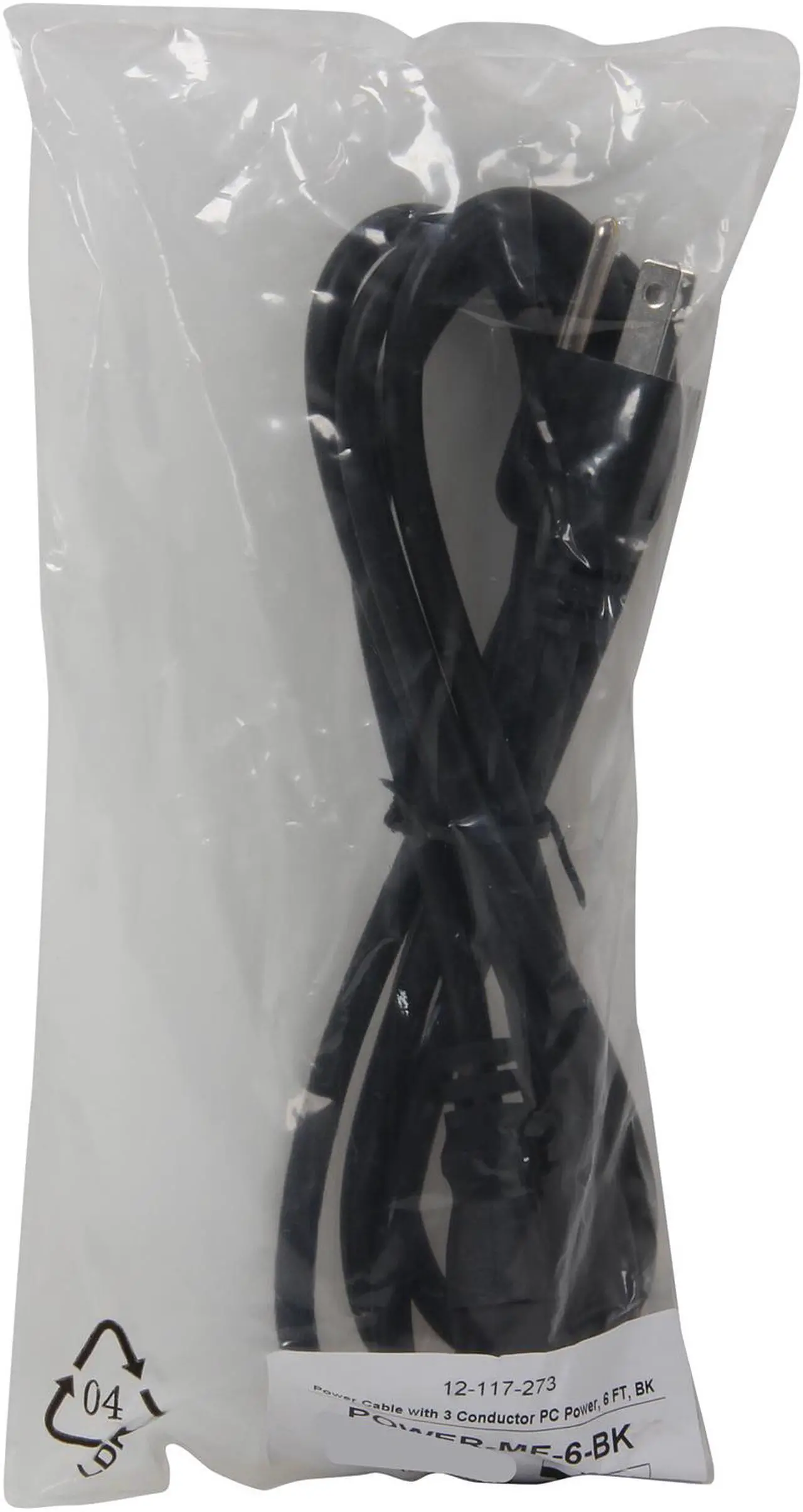 Coboc 6 ft. Power Cable with 3 Conductor PC power (Black) - Newegg.com