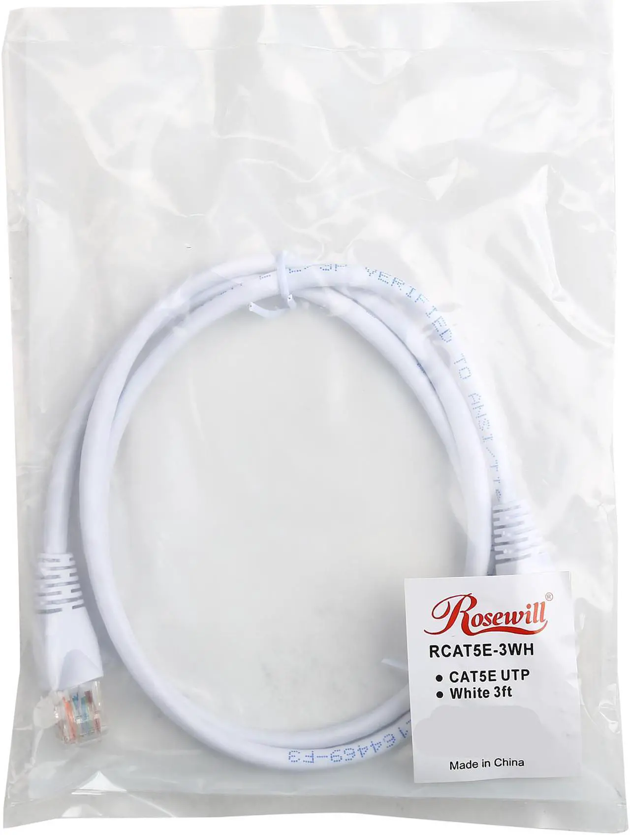 Rosewill RCAT5E-3WH 3 ft. 24AWG, Bare Stranded Copper 350MHZ UTP Ethernet Patch Cord - Newegg.com